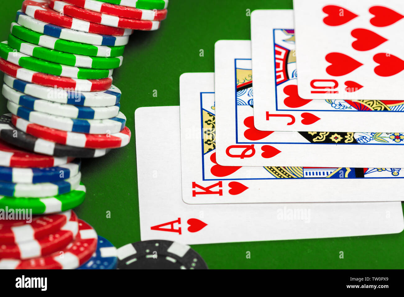 poker chips on the table Stock Photo - Alamy