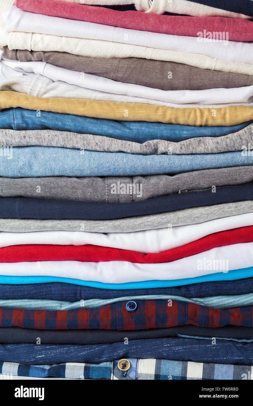Stacks of clothes Stock Photo - Alamy