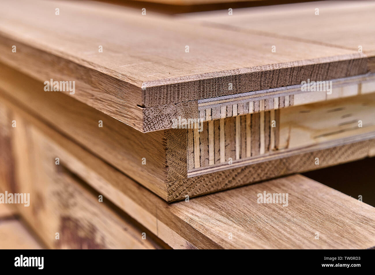 Wood door manufacturing process. Door leaf. Woodworking and carpentry ...