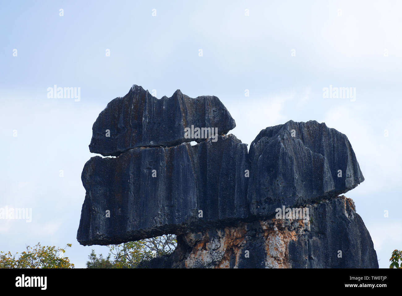 The Stone Forest landscape in Yunnan. This is a limestone formations ...