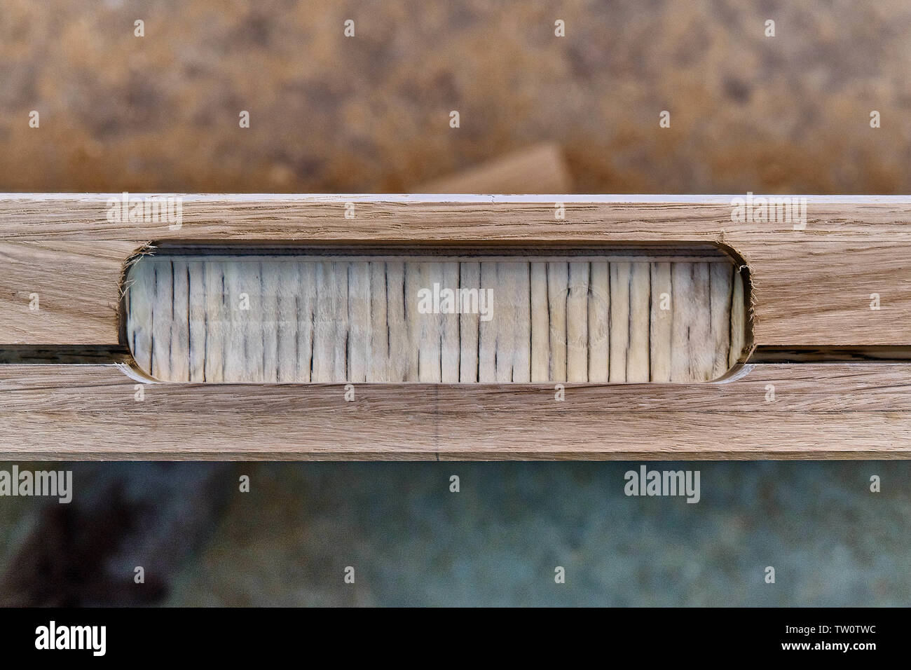 Wood door manufacturing process. Door leaf. Woodworking and carpentry ...