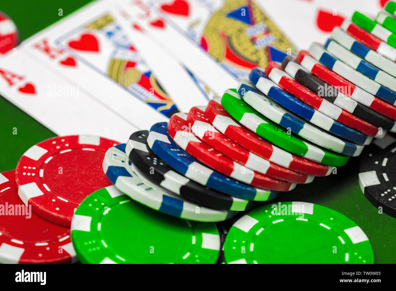 poker chips on the table Stock Photo - Alamy