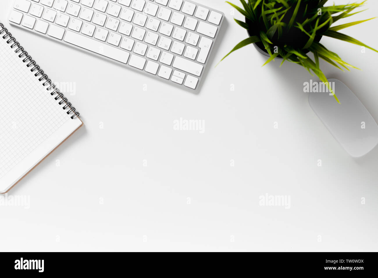 Office desk, top view Stock Photo - Alamy