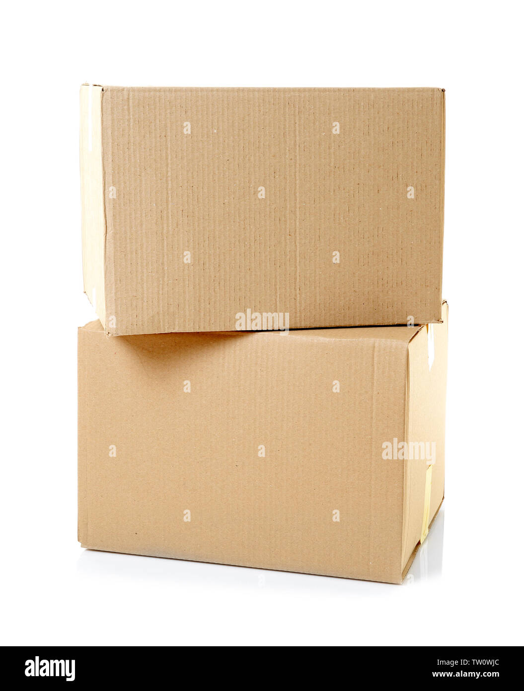 Two boxes on white background Stock Photo - Alamy