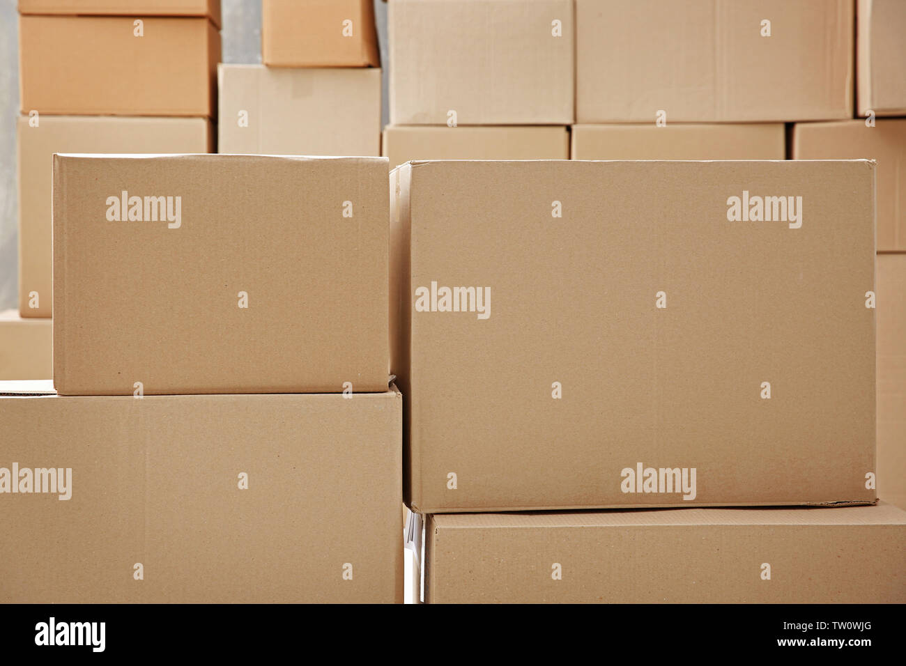 Cardboard boxes, closeup Stock Photo - Alamy