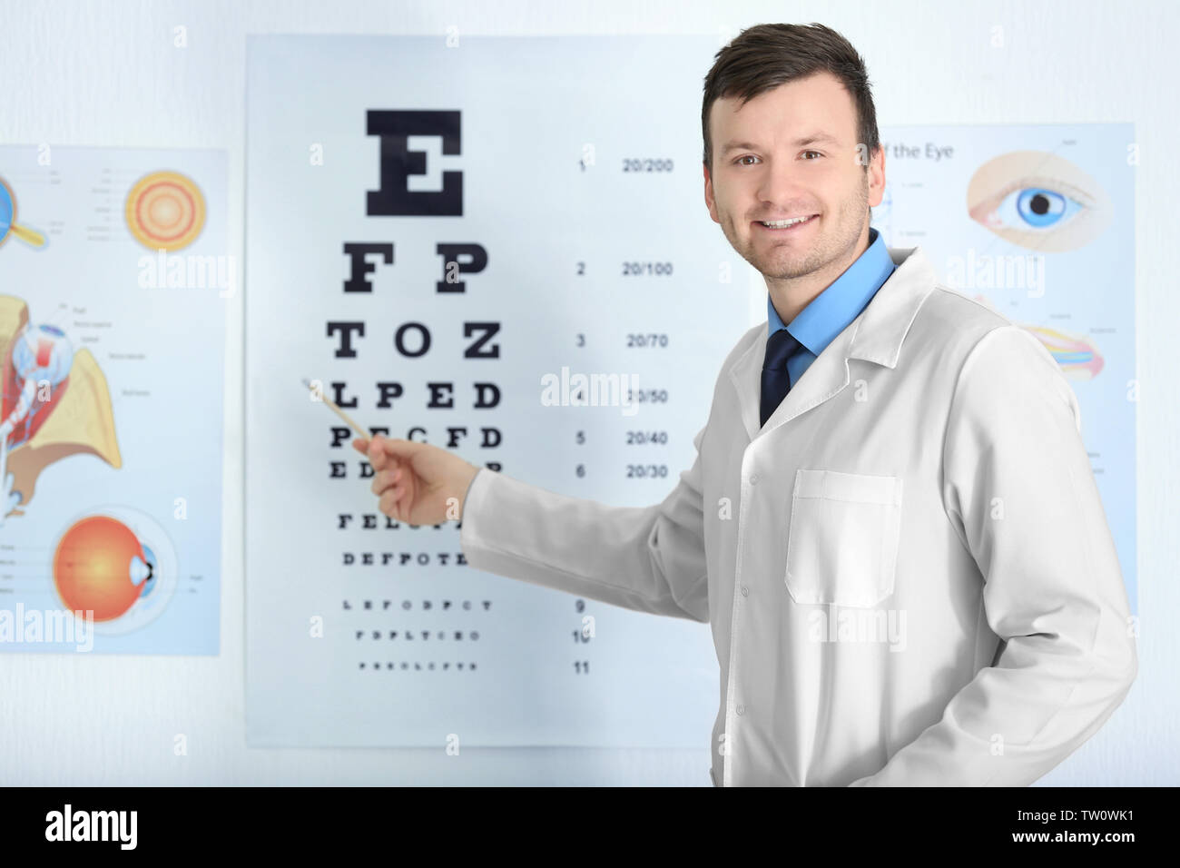 Optometrist showing eye chart hi-res stock photography and images - Alamy