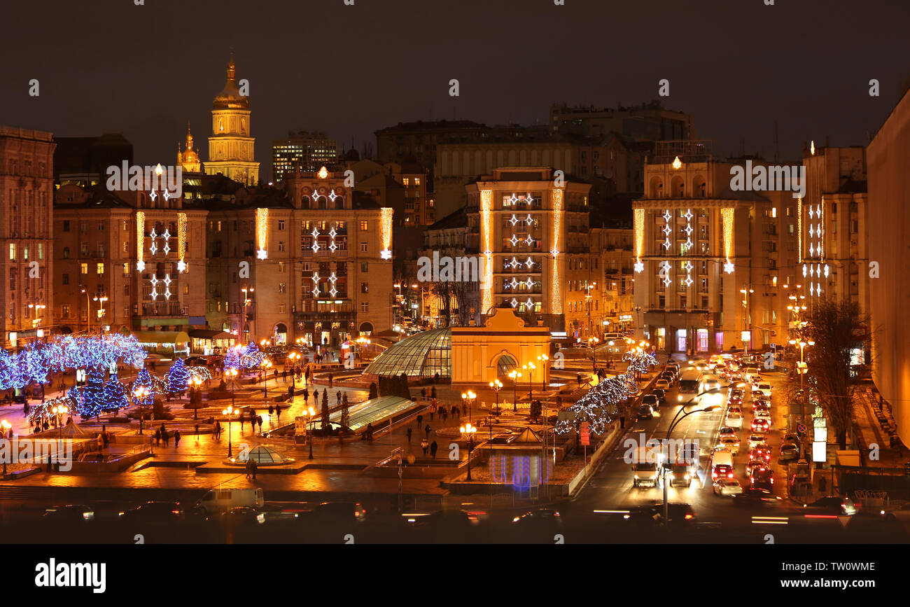 Colorful night city lights Stock Photo - Alamy