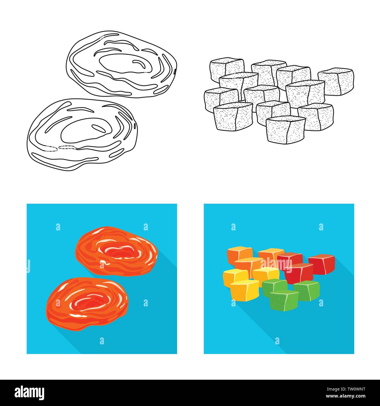 Vector illustration of food and raw icon. Set of food and nature vector ...