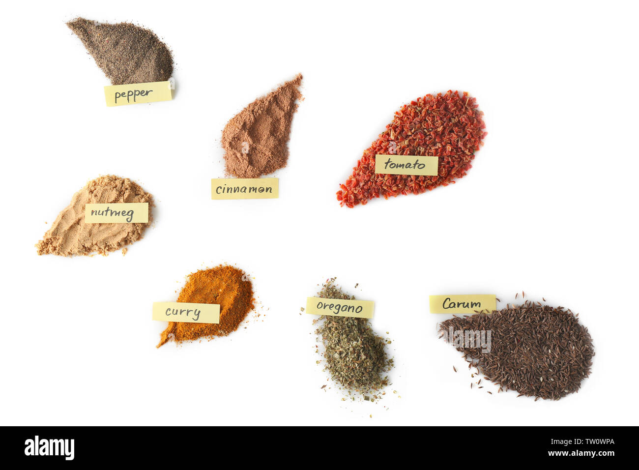 Aromatic spices on white background Stock Photo - Alamy