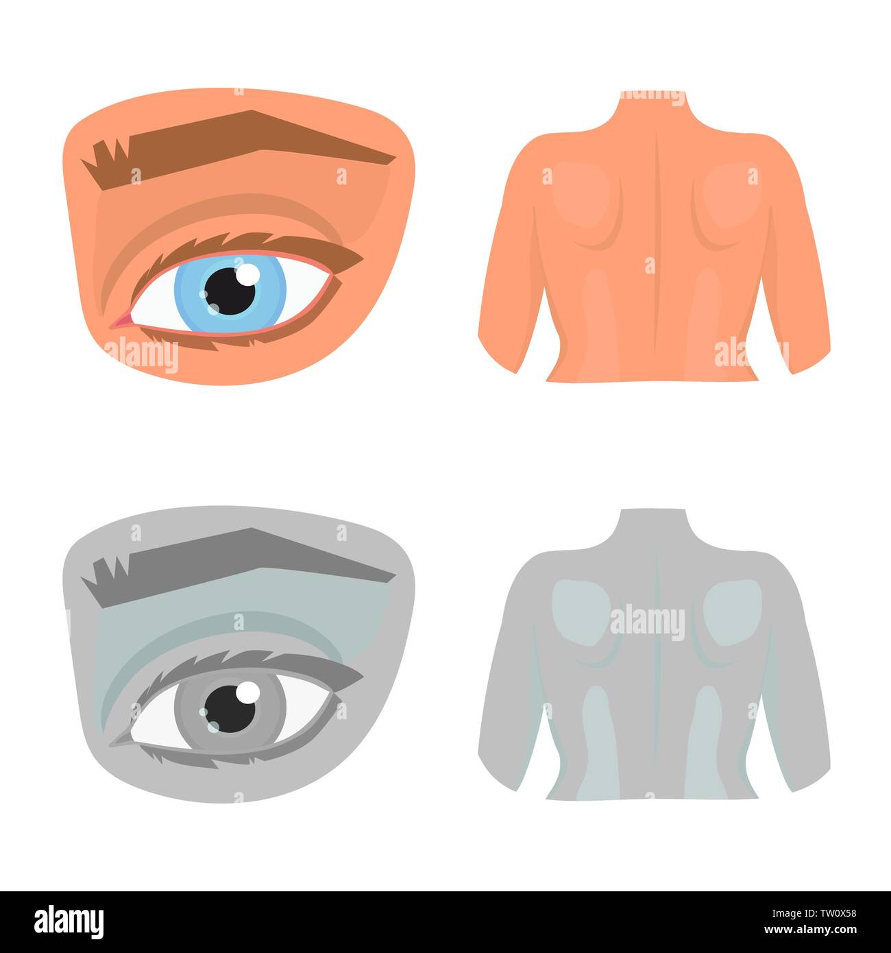 Isolated object of body and part icon. Collection of body and anatomy ...