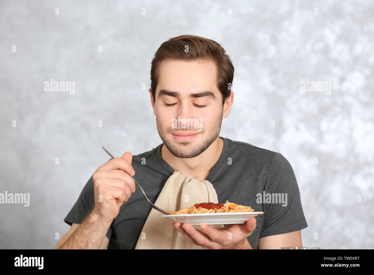 Adult eating pasta italy hi-res stock photography and images - Alamy