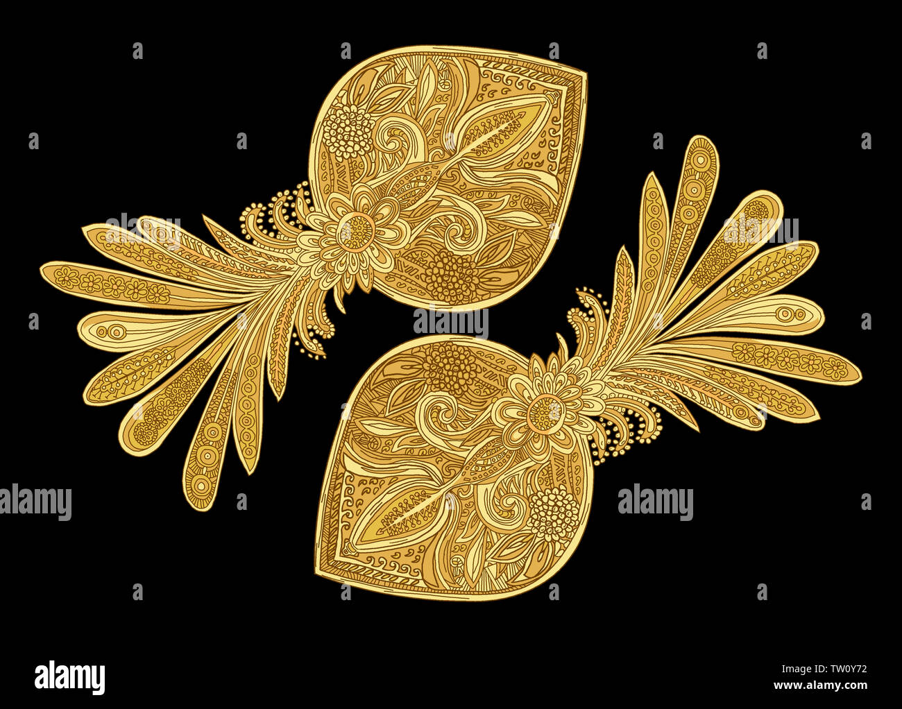 Baroque Pattern Textile Print Illustration Stock Photo - Alamy