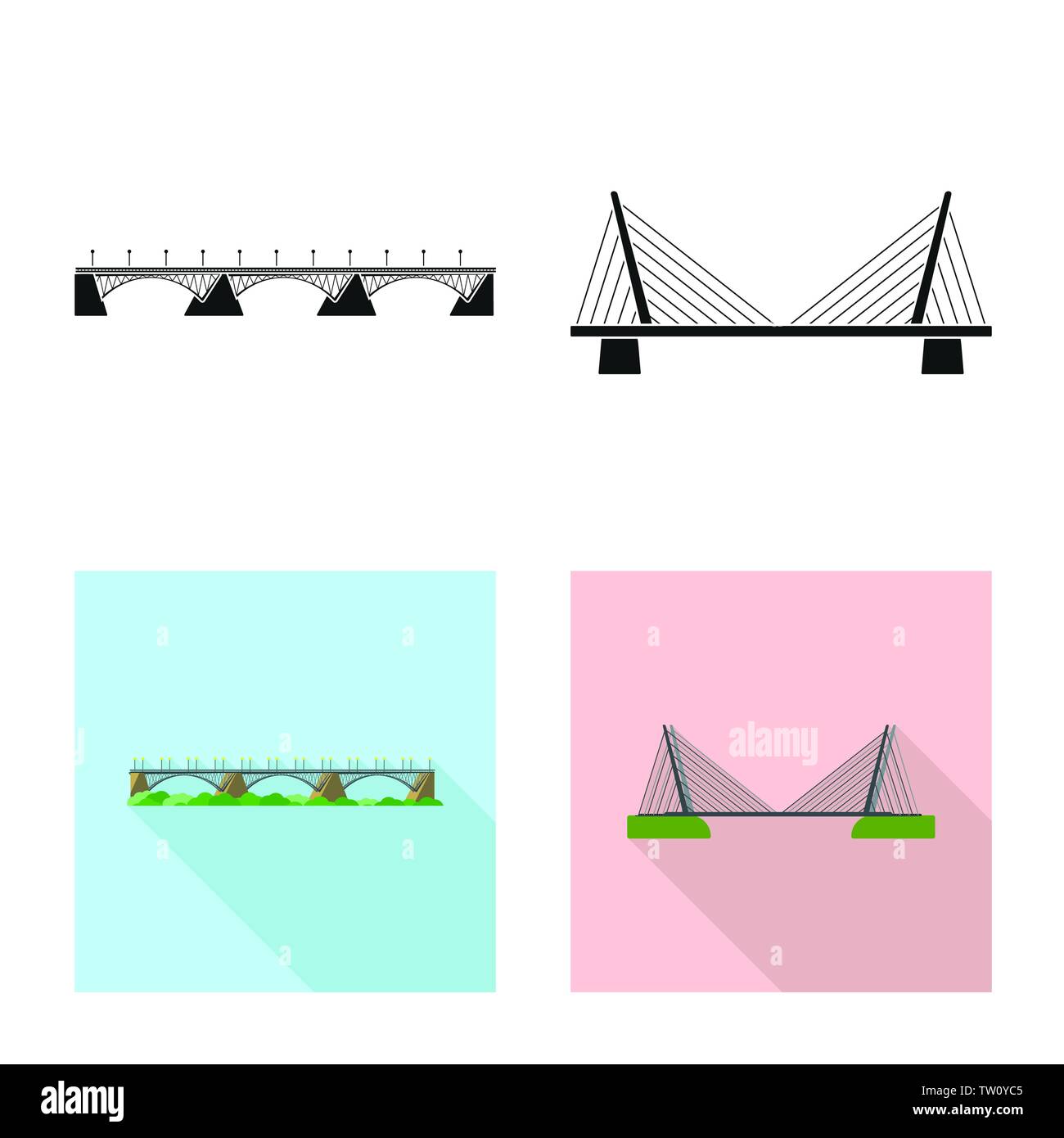 Vector design of connection and design symbol. Collection of connection and side vector icon for ...