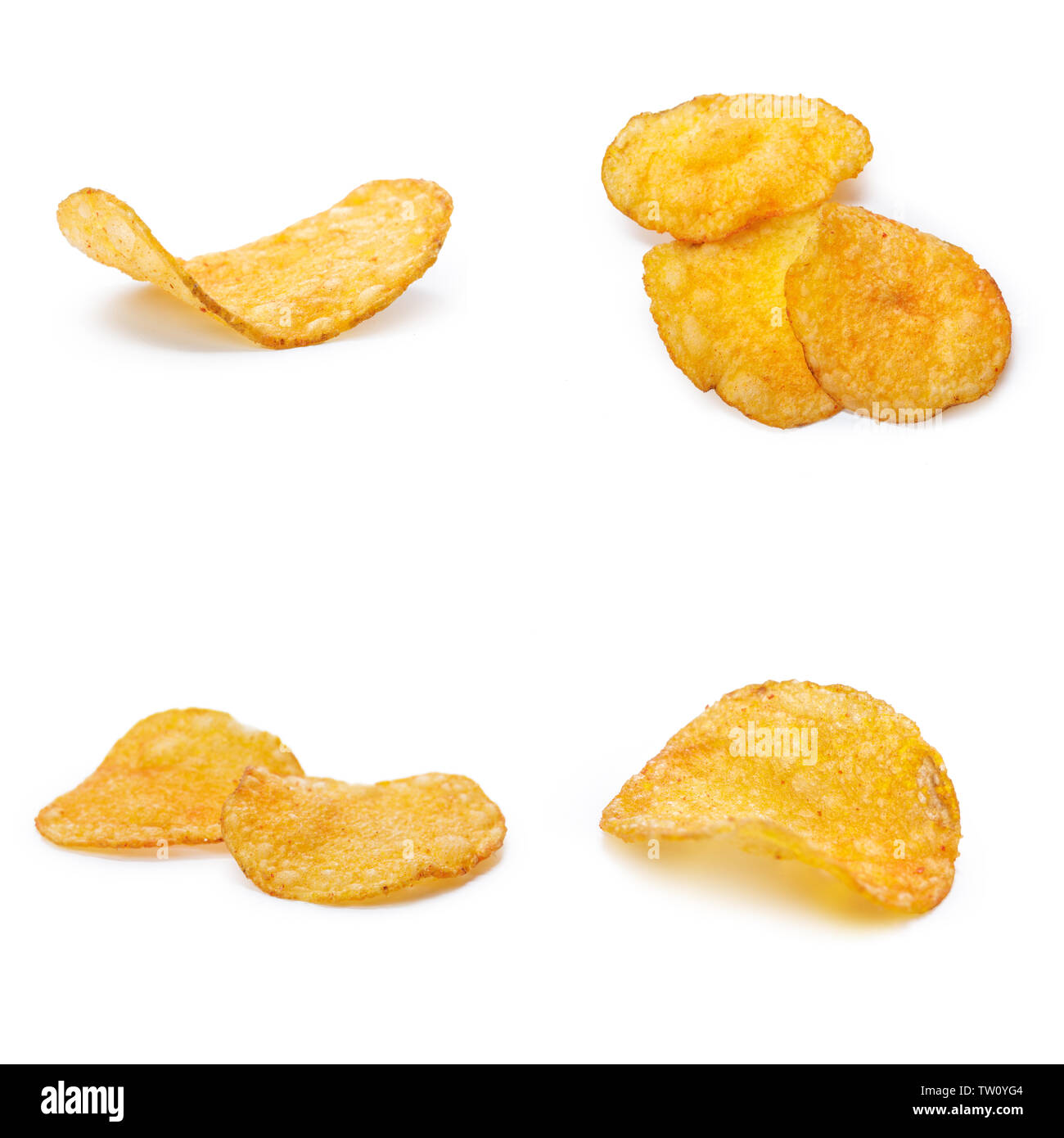 Collage of tasty potato chips Stock Photo - Alamy