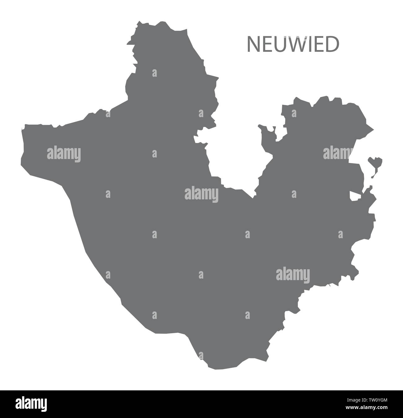 Neuwied grey county map of Rhineland-Palatinate DE Stock Vector Image ...