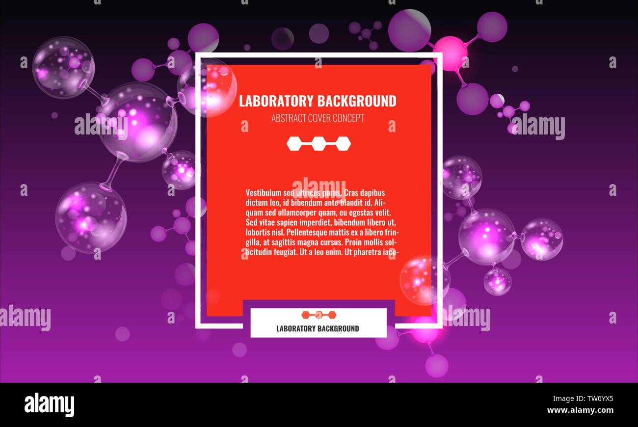 Molecular scientific banner or poster with 3d molecules for your design ...