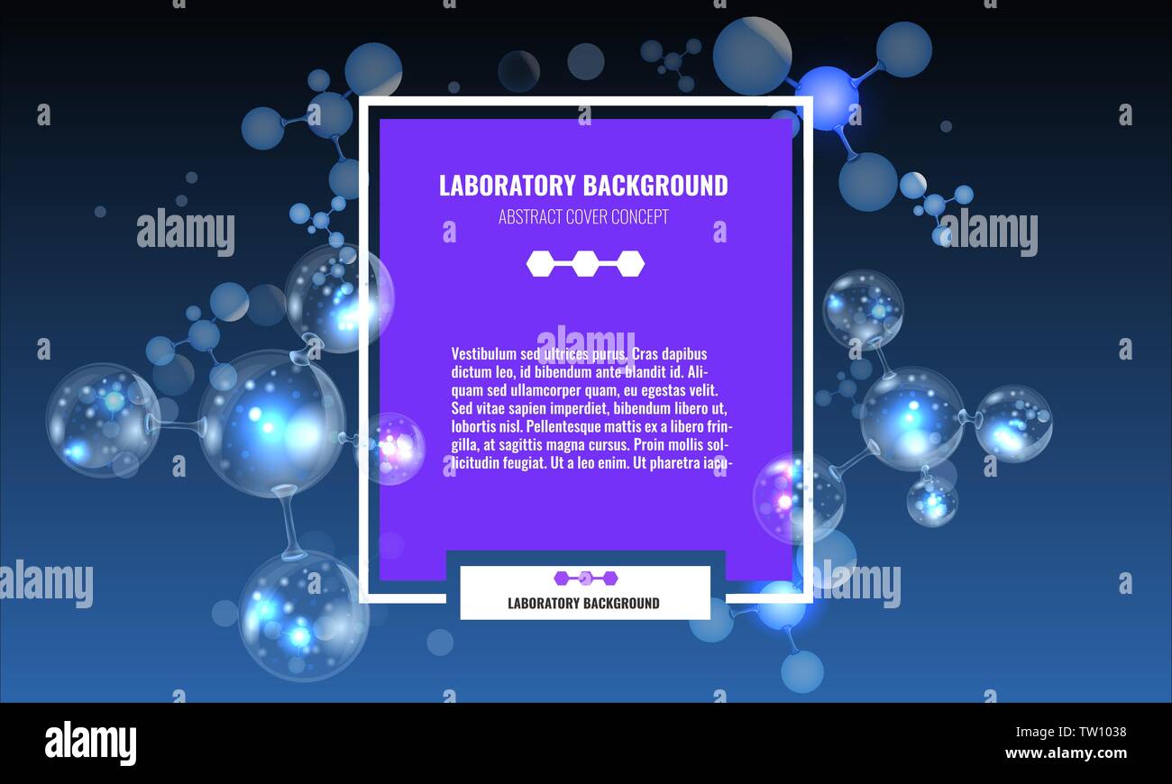 Molecular scientific banner or poster with 3d molecules for your design ...