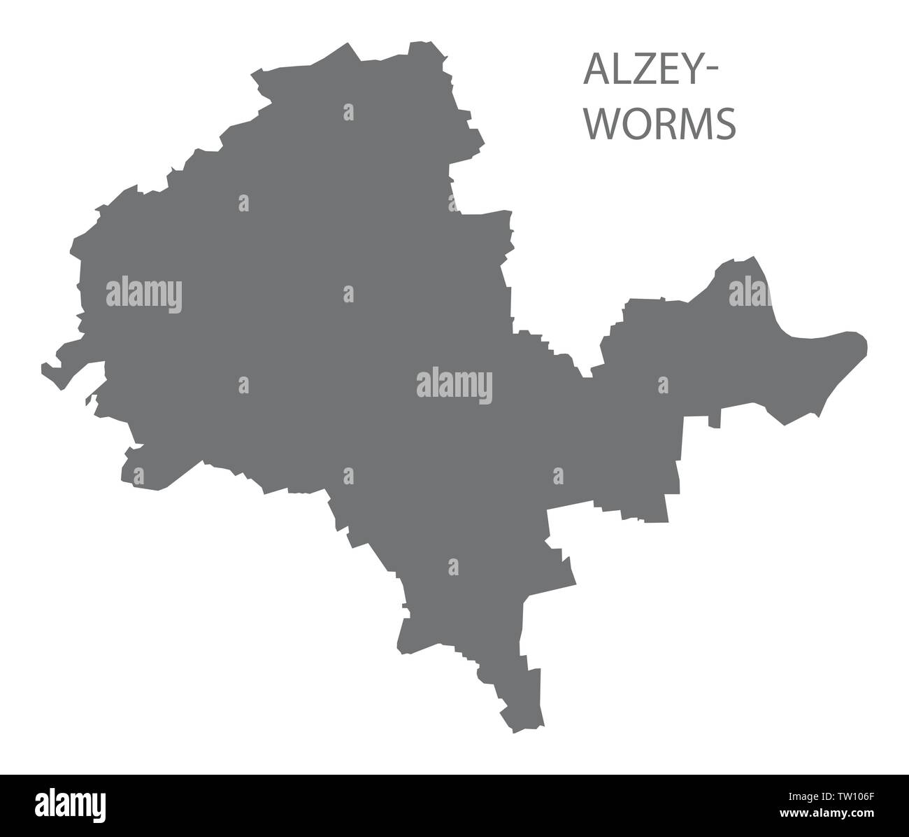 Alzey-Worms grey county map of Rhineland-Palatinate DE Stock Vector ...