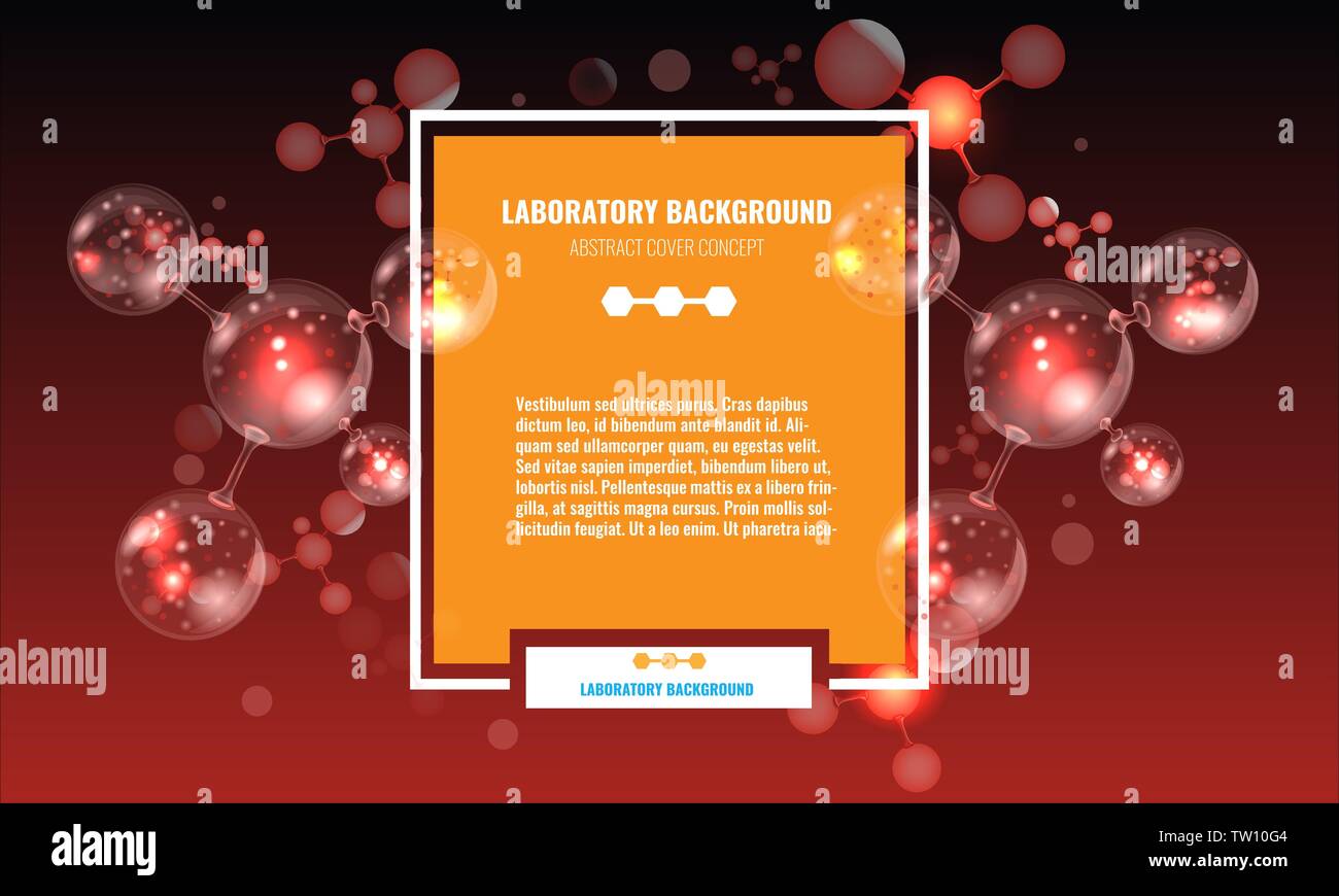 Molecular scientific banner or poster with 3d molecules for your design ...