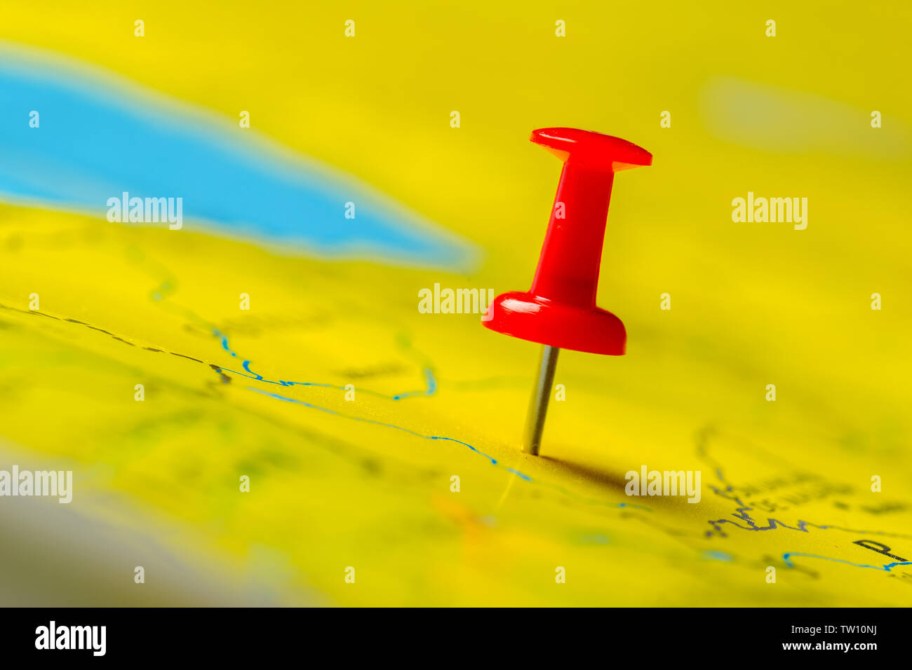 Travel destination points on a map Stock Photo - Alamy