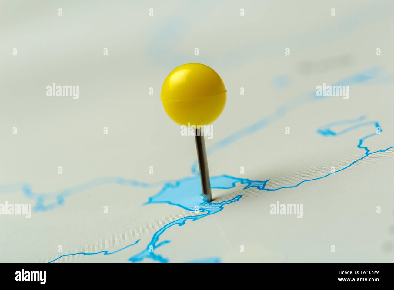 Travel destination points on a map Stock Photo - Alamy