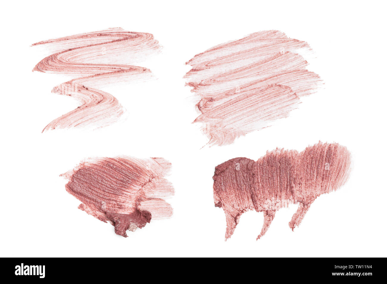 smeared foundation natural make up on white background Stock Photo - Alamy