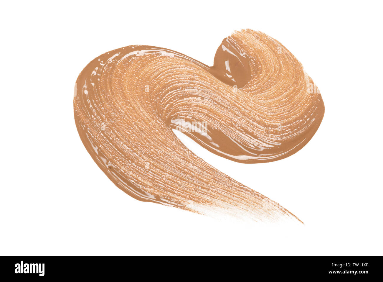 smeared foundation natural make up on white background Stock Photo - Alamy