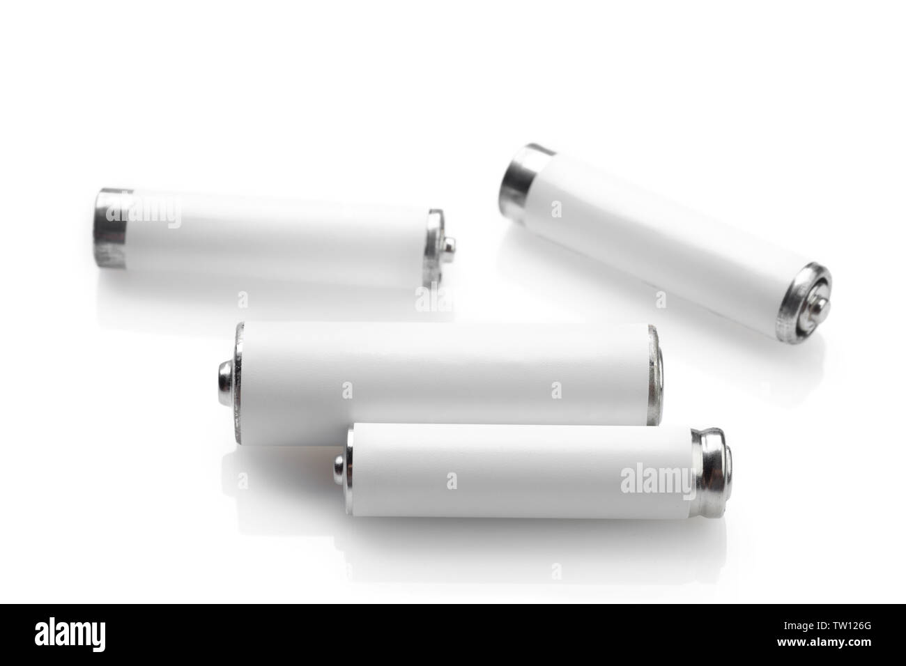 Battery on a white background Stock Photo - Alamy