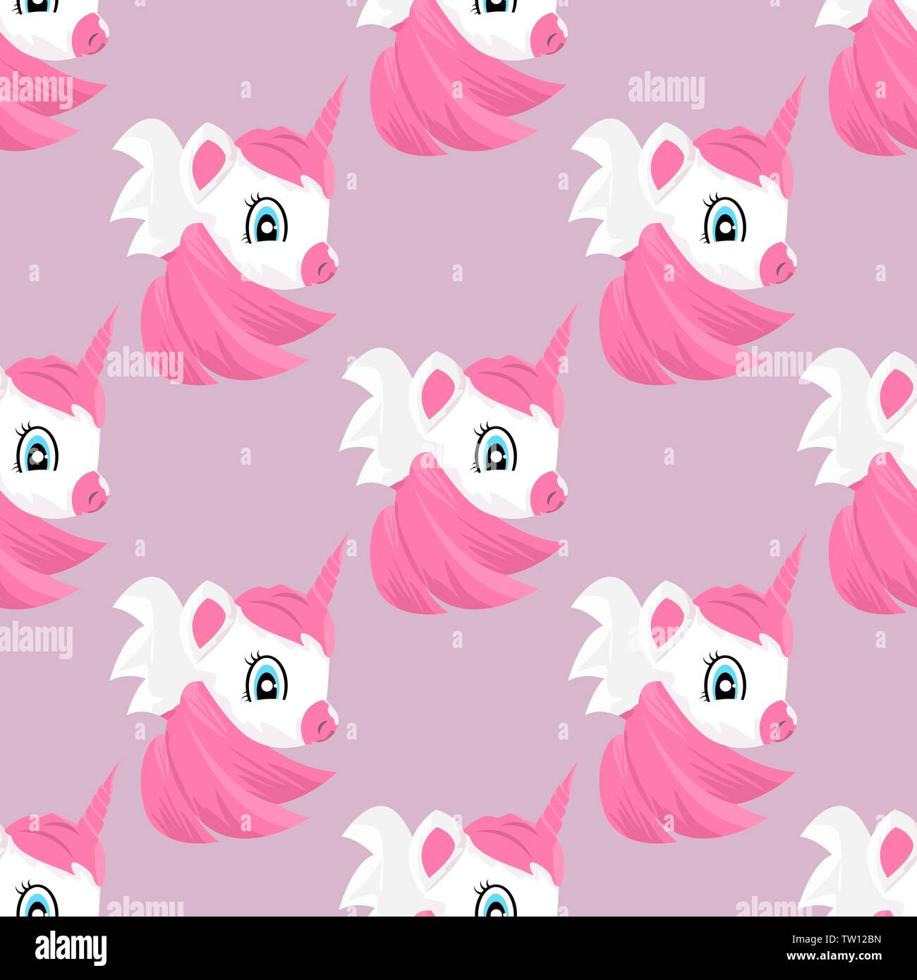 Unicorn seamless pattern. Pink color Flat Vector illustration Stock ...