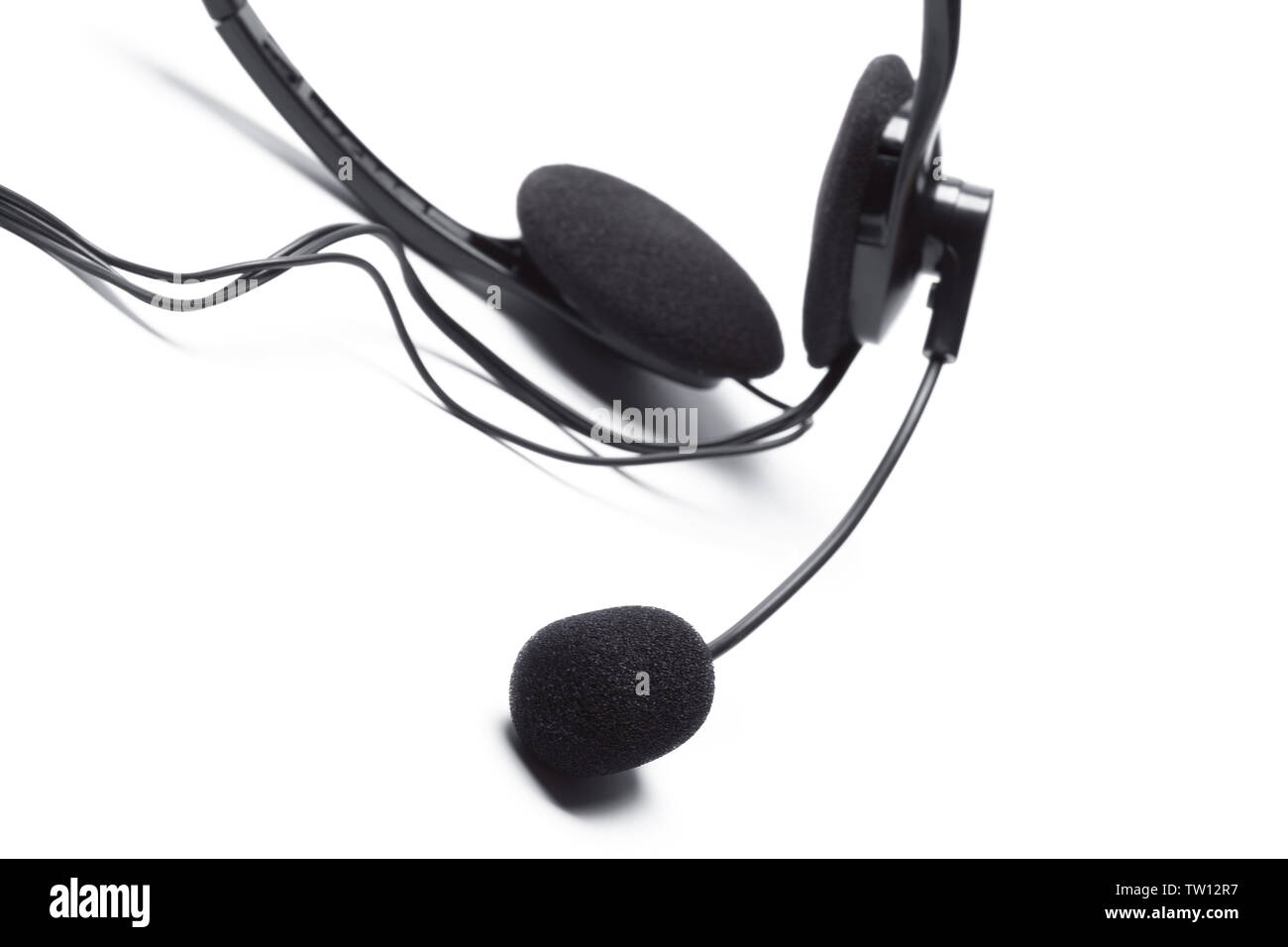 headset with microphone isolated on white Stock Photo - Alamy