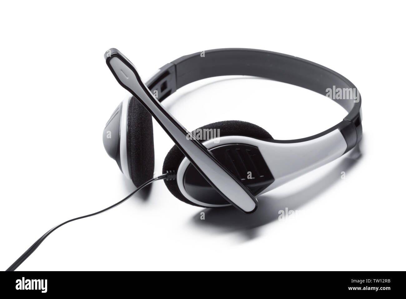 headset with microphone isolated on white Stock Photo - Alamy