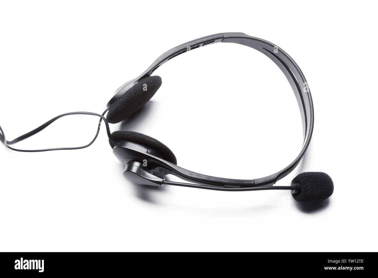 headset with microphone isolated on white Stock Photo - Alamy