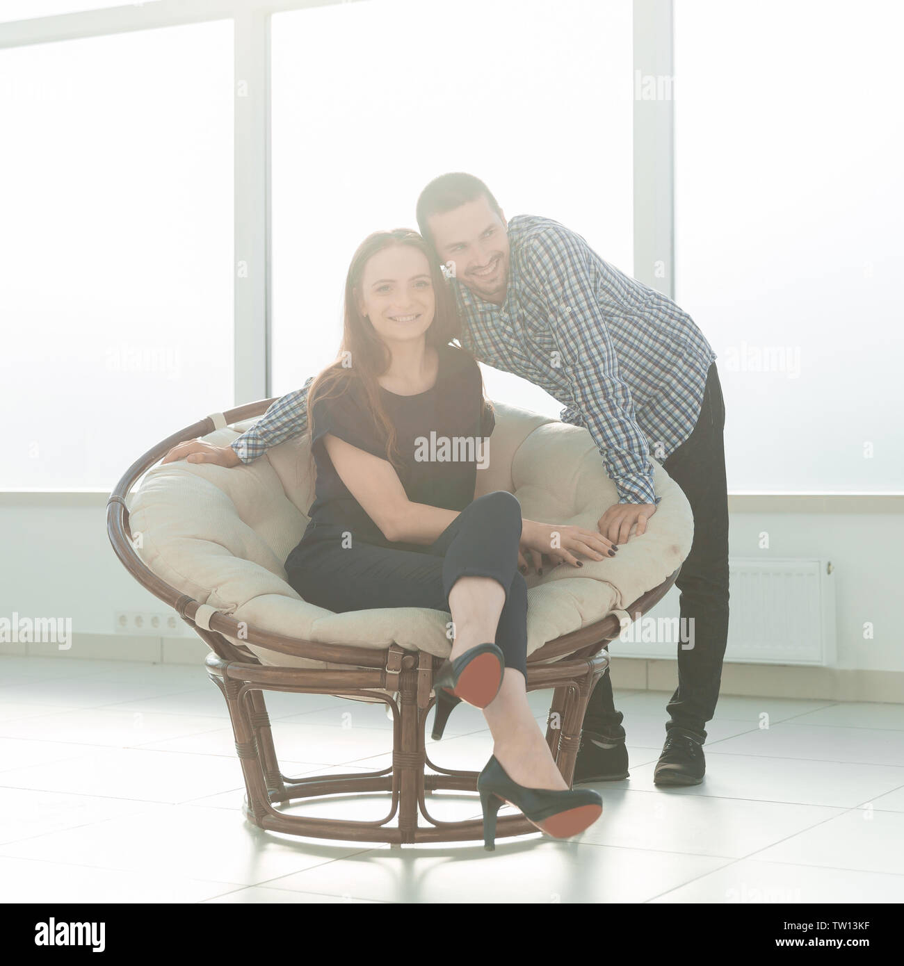 Young couple flirting in office hi-res stock photography and images - Alamy