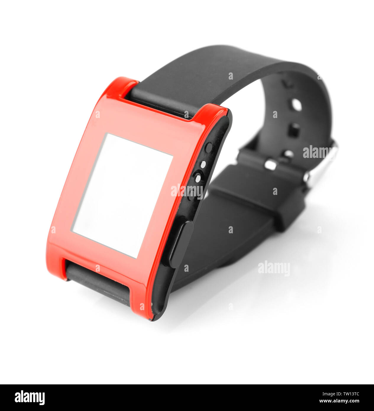 Modern heart rate monitor watch isolated on white Stock Photo - Alamy