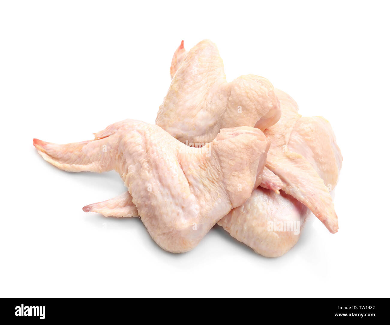 Fresh raw chicken wings on white background Stock Photo - Alamy