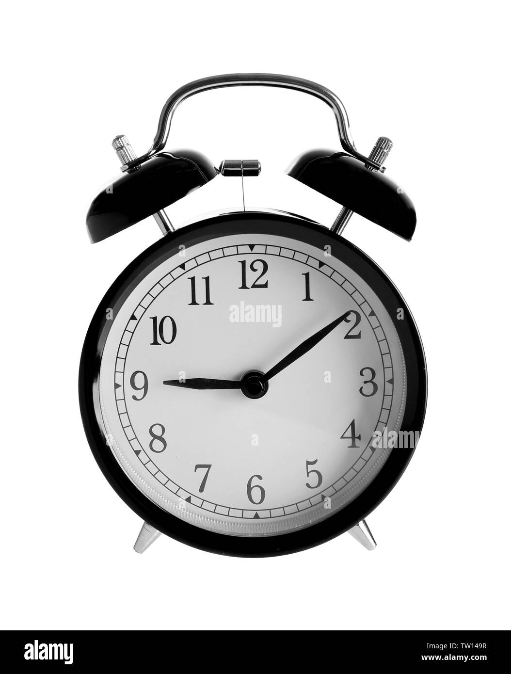 Alarm clock on white background Stock Photo - Alamy