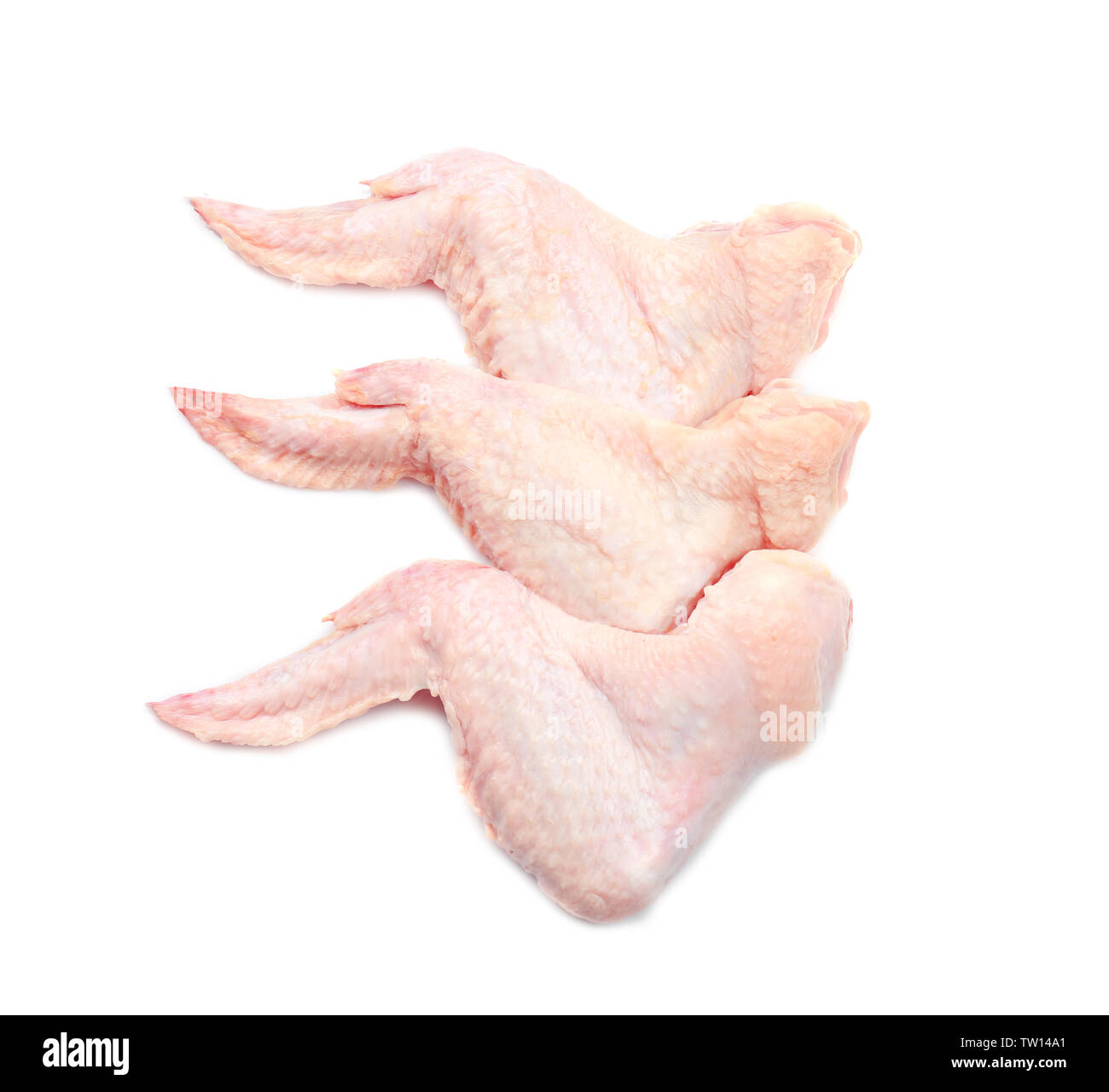 Fresh raw chicken wings on white background Stock Photo - Alamy