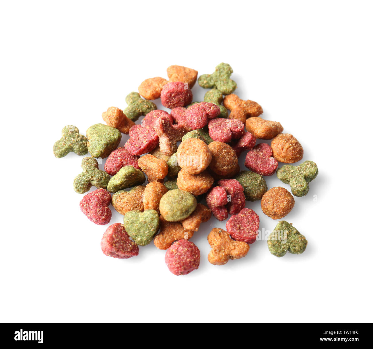 Pile of dry food for animals on white background Stock Photo - Alamy