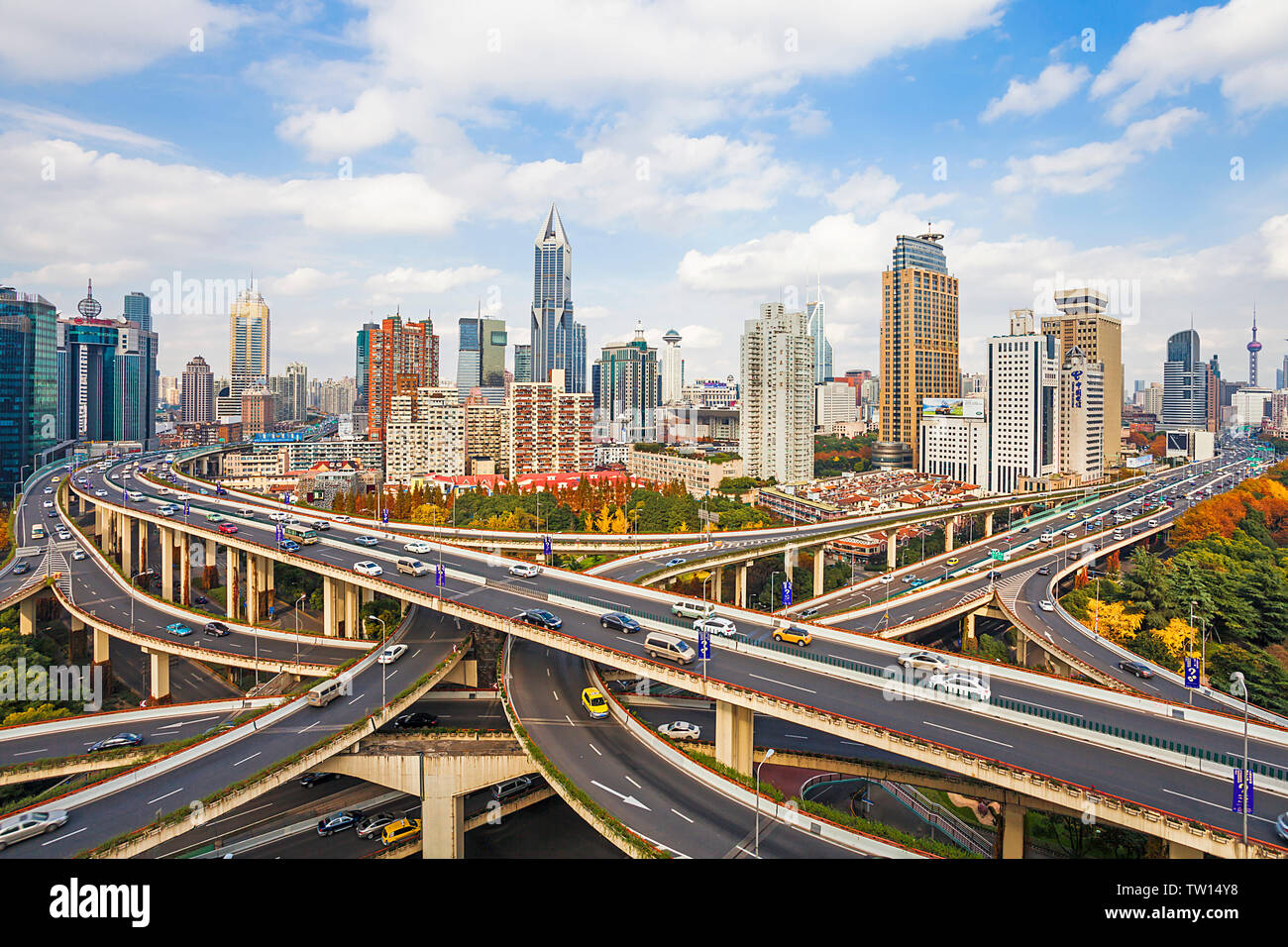 Landscape of Shanghai overpass Stock Photo - Alamy
