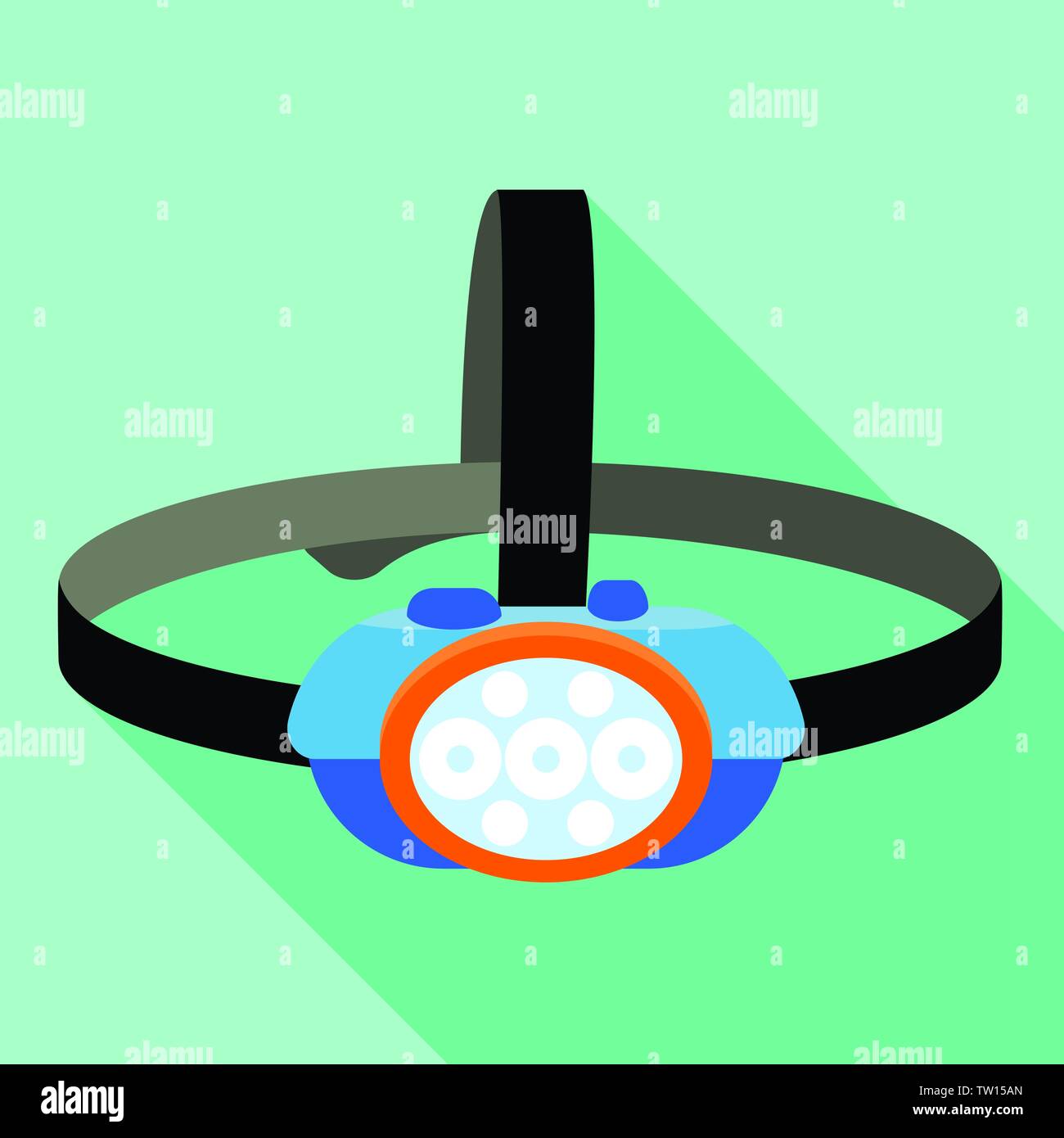Led headlight icon. Flat illustration of led headlight vector icon for ...
