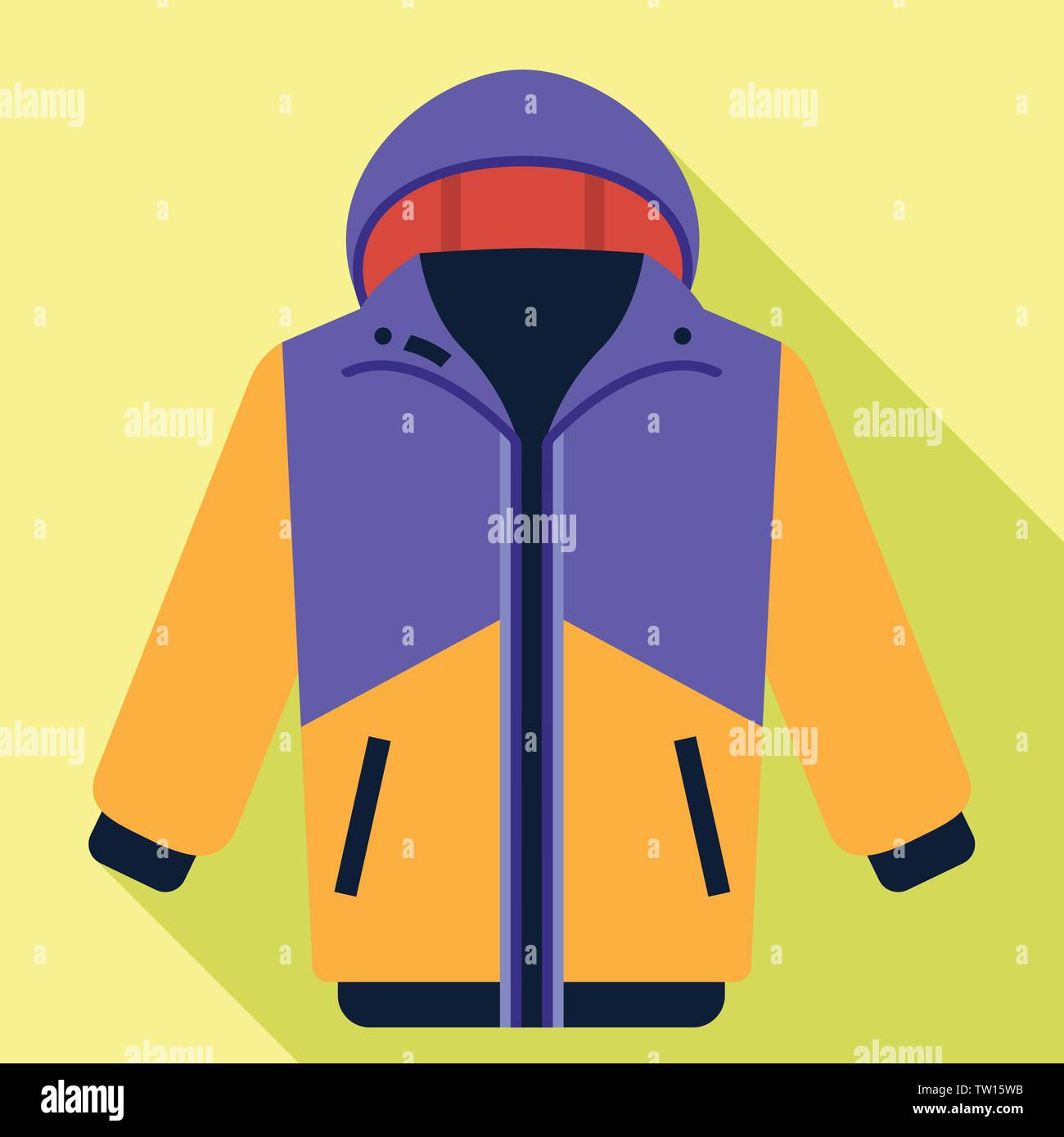 Ski jacket icon. Flat illustration of ski jacket vector icon for web ...