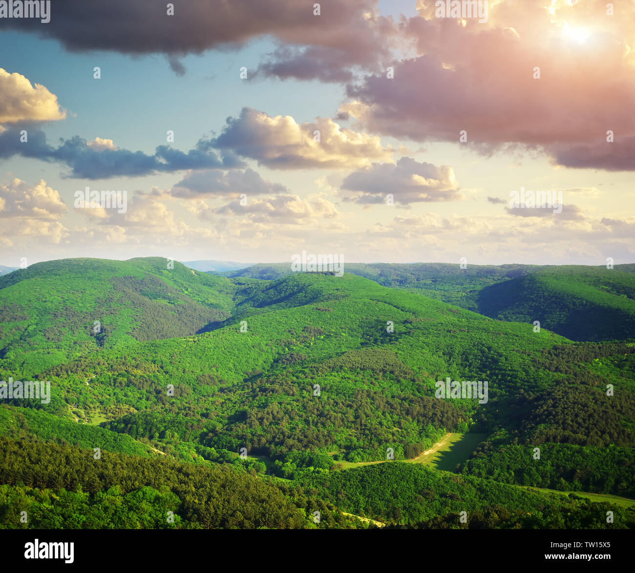 Sky background material blue sky sunset Stock Photo - Alamy
