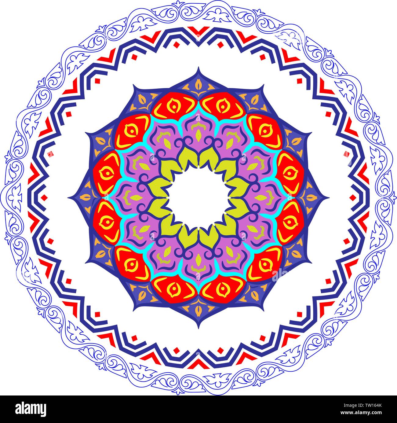 Decorative round frame border with antique baroque style for plate ...