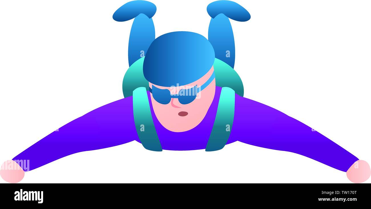Skydiver freefall icon. Cartoon of skydiver freefall vector icon for ...