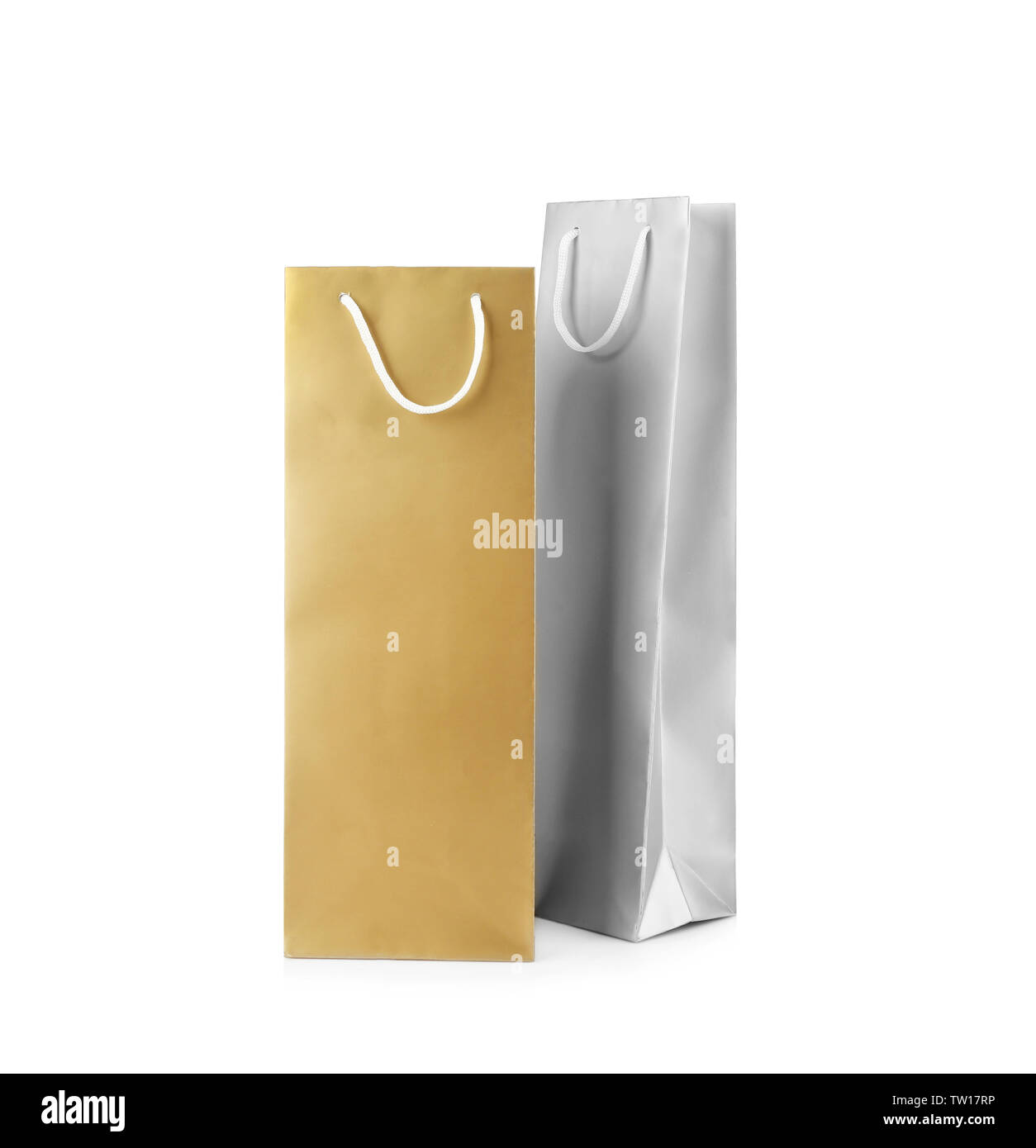 Gift paper bags on white background Stock Photo - Alamy