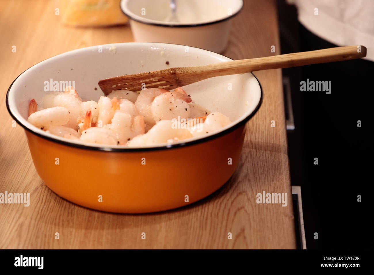 royal prawns in a bowl closeup Stock Photo - Alamy