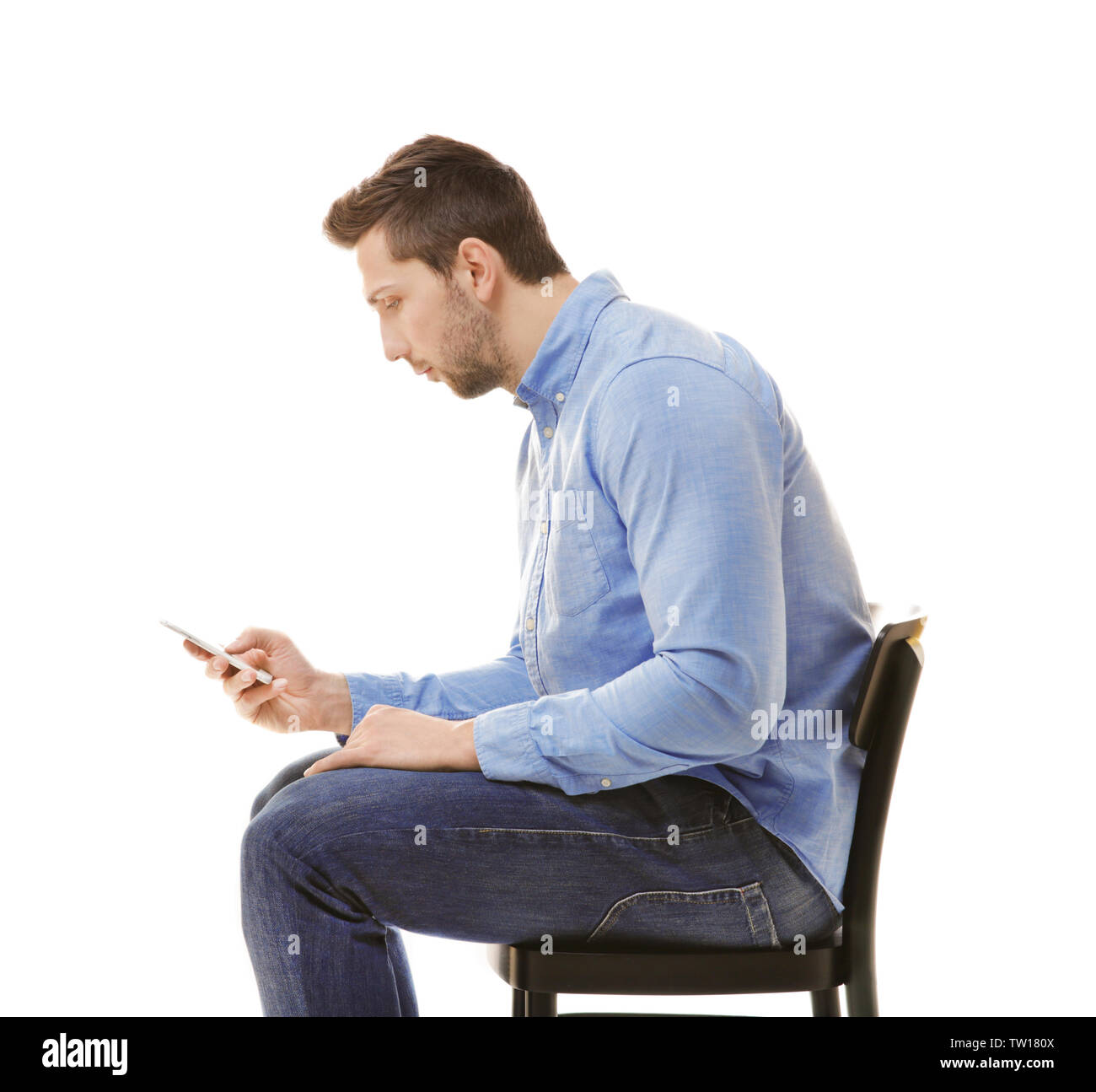 Wrong posture mobile hi-res stock photography and images - Alamy
