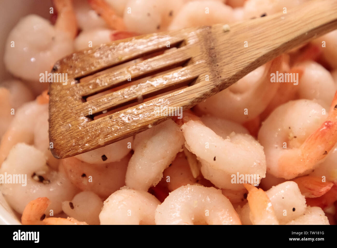 royal prawns in a bowl closeup Stock Photo - Alamy