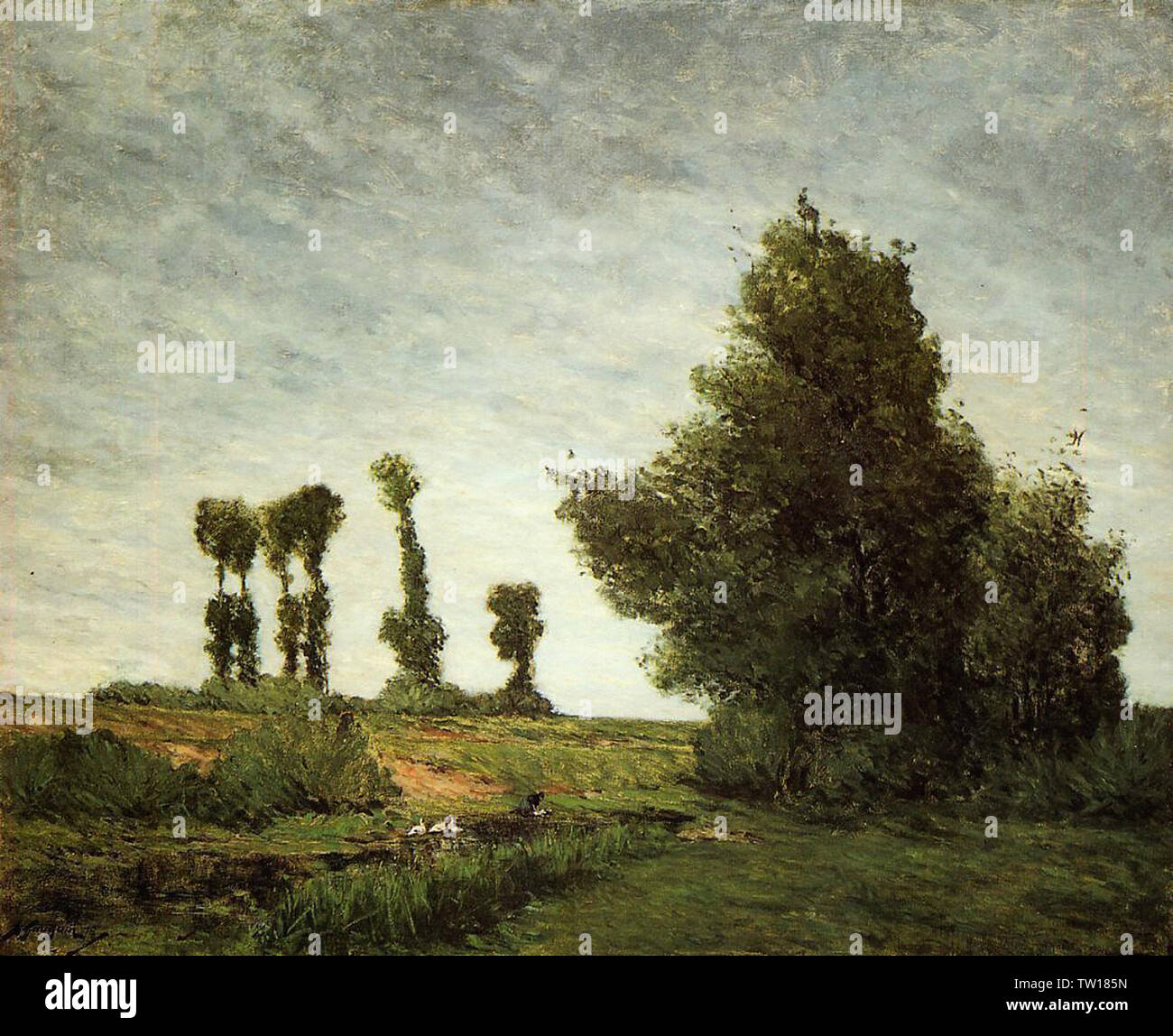 Paul Gauguin - Landscape With Poplars 1875 Stock Photo - Alamy