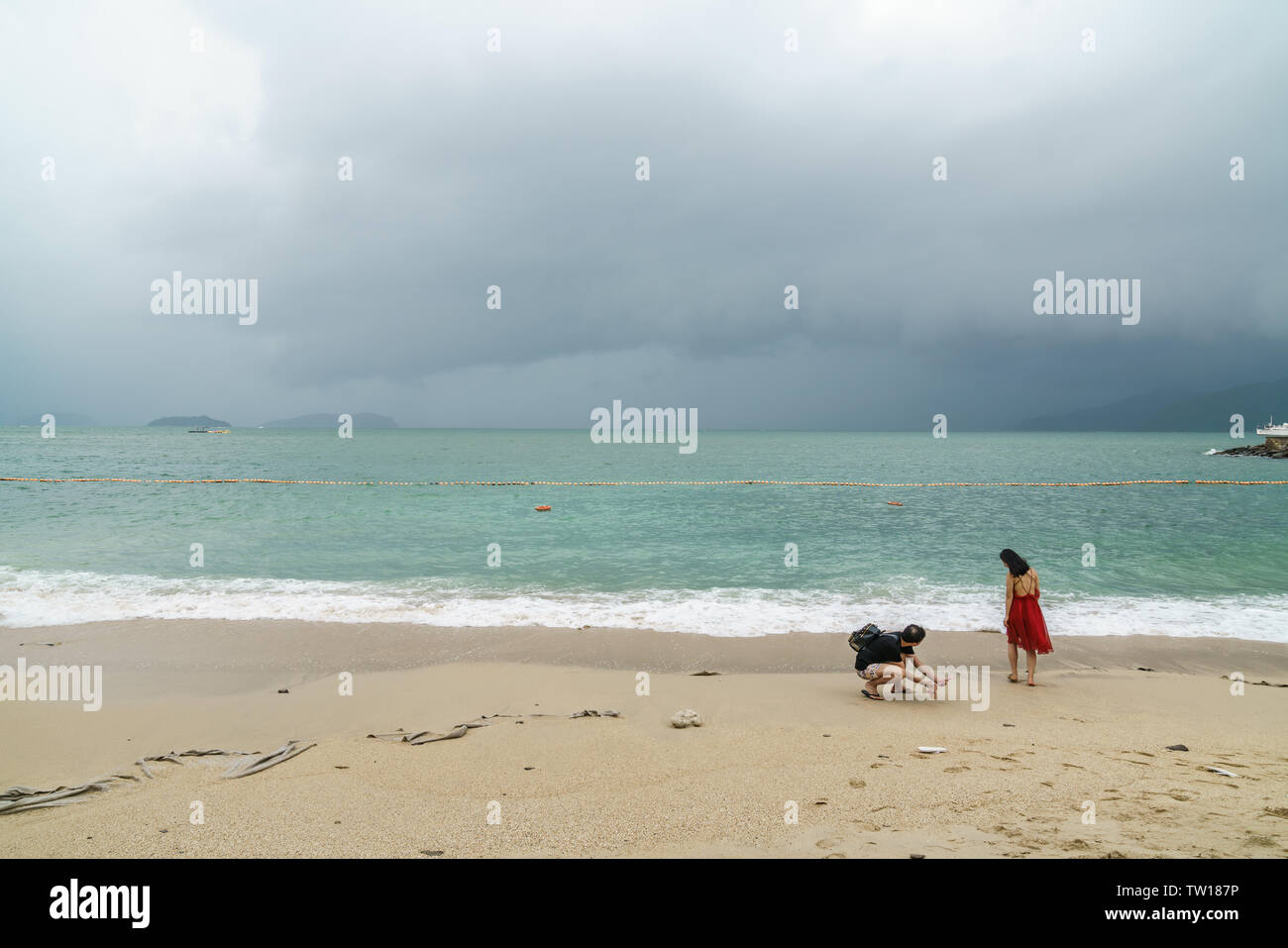 Playing by the sea Stock Photo - Alamy